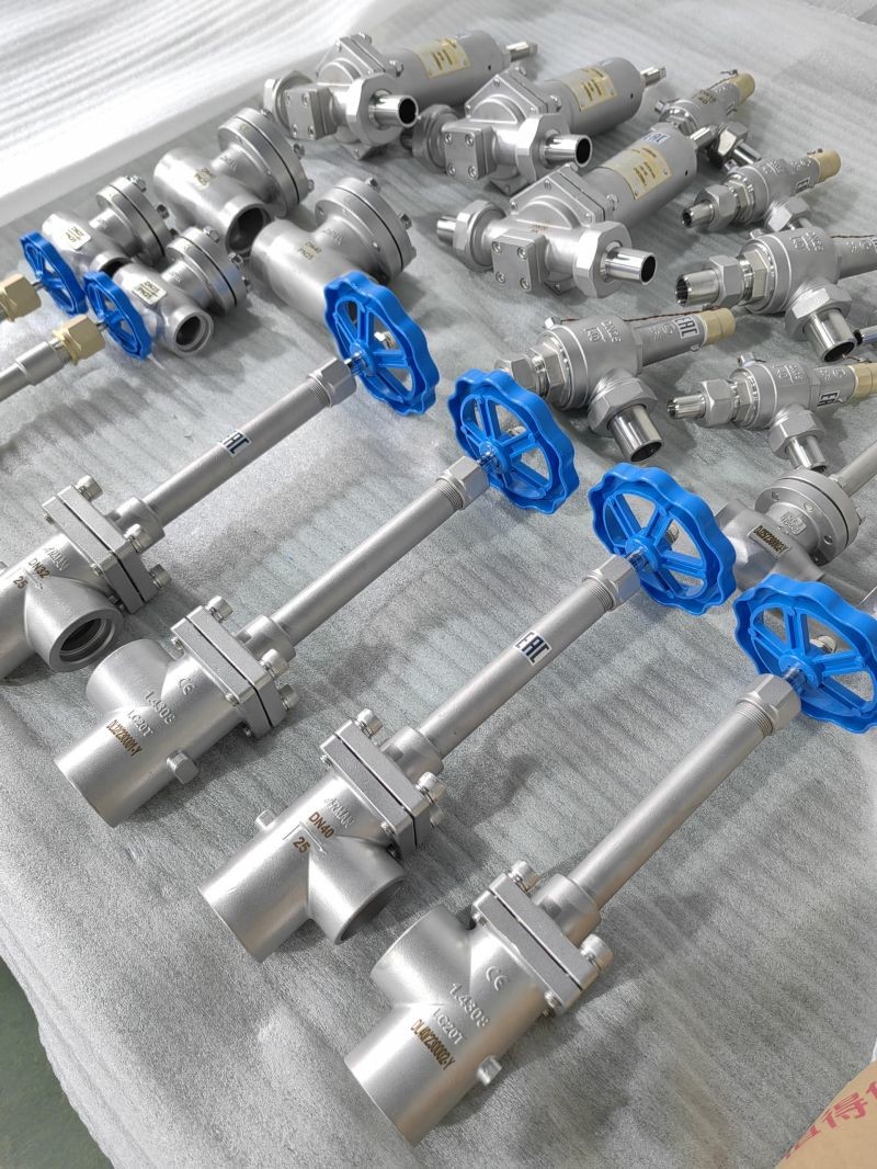 DN10-100 Valve cryogénique à globe à tige courte PTFE Valve à roue de ...